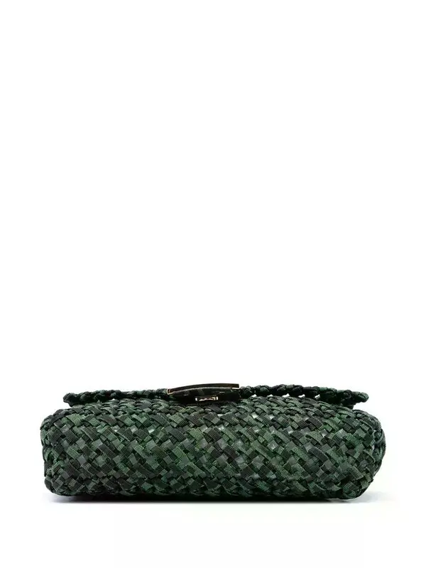 Fendi Zucca Interlaced Jacquard Baguette Satchel