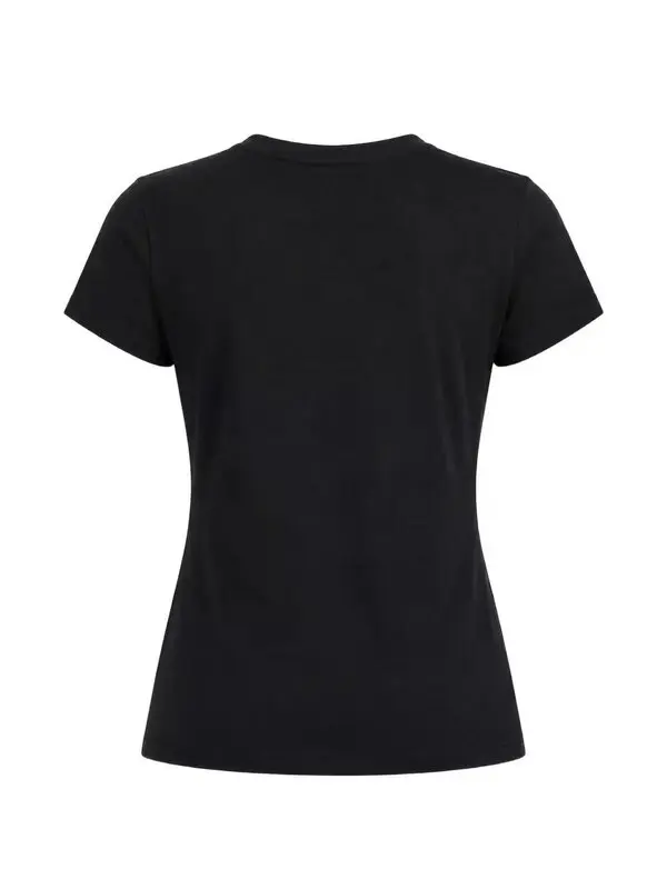 Dkny Rhinestone-logo Cotton T-shirt