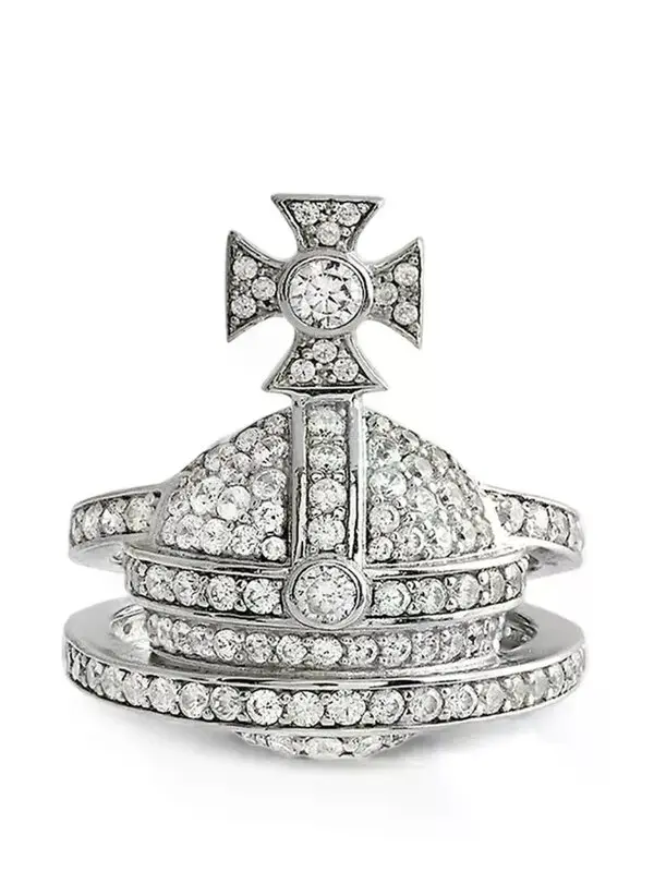 VIVIENNE WESTWOOD Orb Crystal-embellished Ring - Silver
