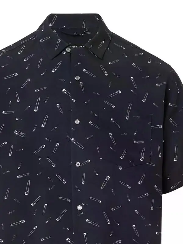 Iceberg Button-down Short-sleeve Printed Shirt