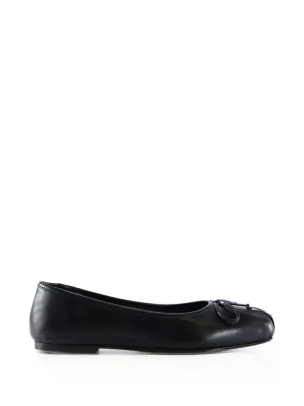 NOTABENE Serena Bow-detail Square-toe Ballet Flats - Black