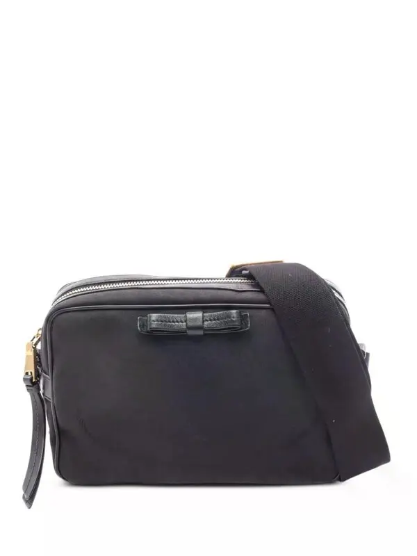 Prada Logo Jacquard Shoulder Bag - Black