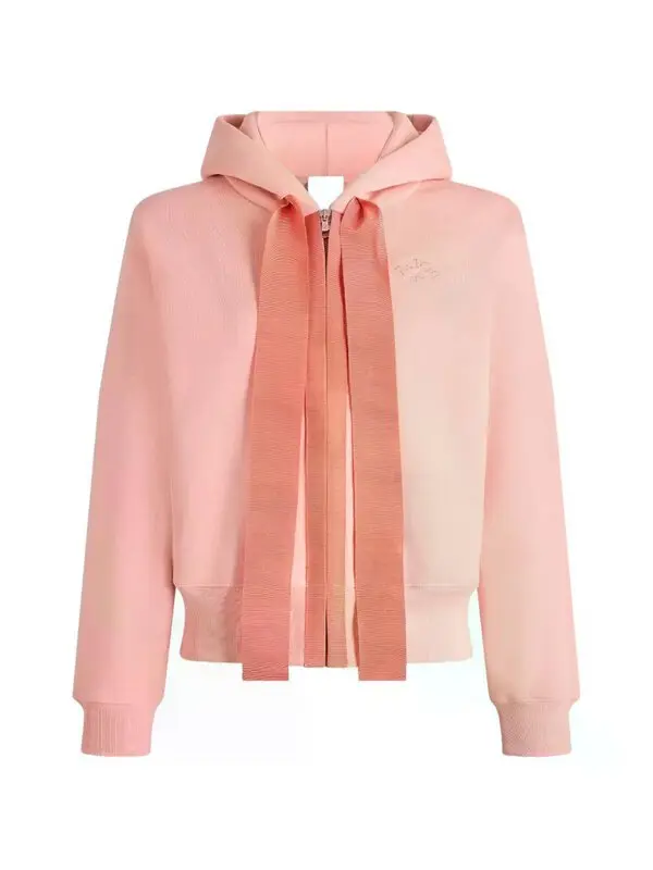 PATOU Zip-up Hoodie With Bow Detail - Pink