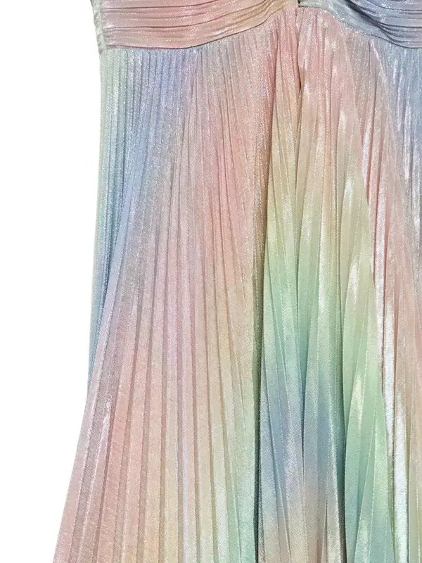 ALLURE Pleated Metallic-effect Maxi Dress