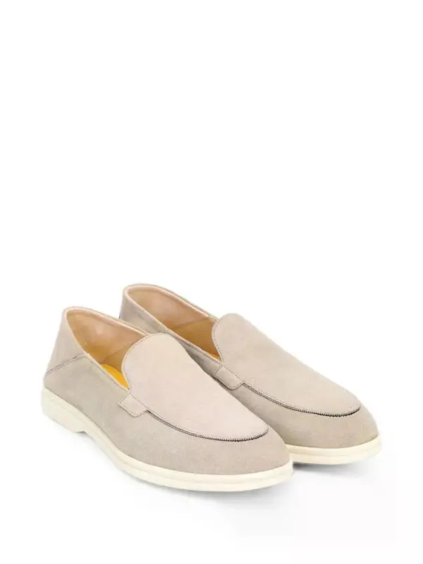 DOUCAL'S Suede Loafers With Ball-chain Trim