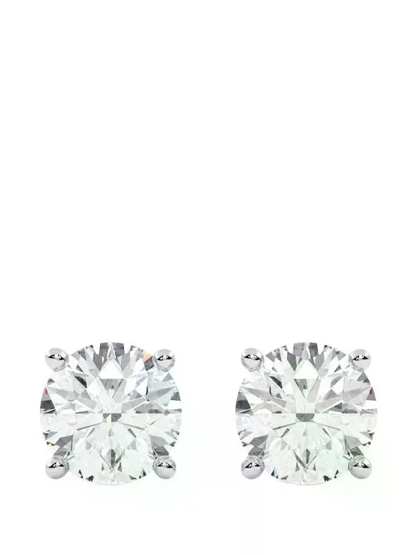 Diamond Essentials 1.50 Carat Round-cut Diamond Stud Earrings In 14k White Gold - Silver