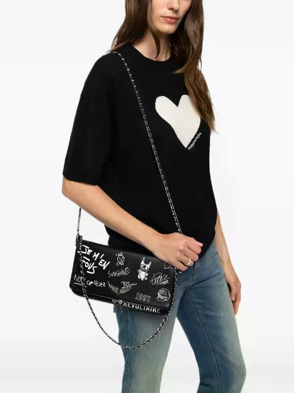 Zadig&Voltaire Rock Arty Tag Clutch In Grained Leather