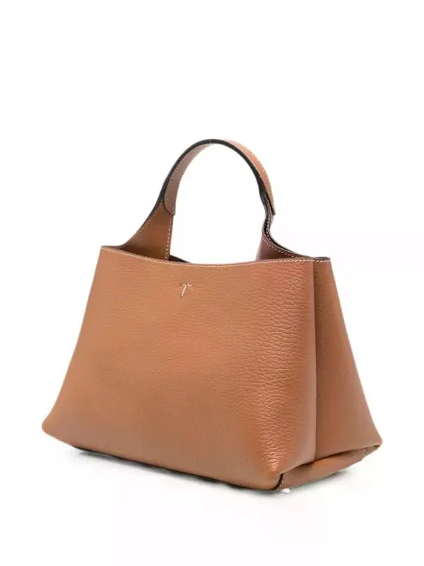 TOD'S T-logo Grained Leather Tote Bag