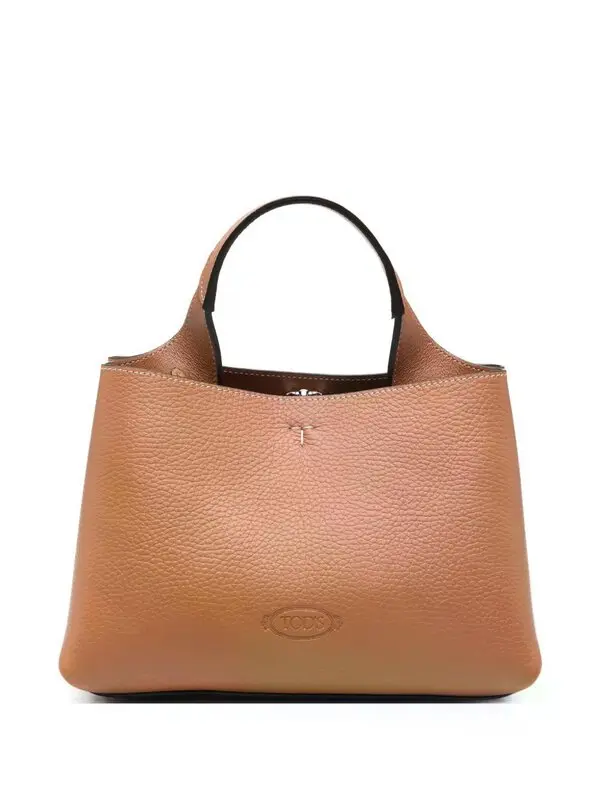 TOD'S Grained Leather Tote Bag With T-logo