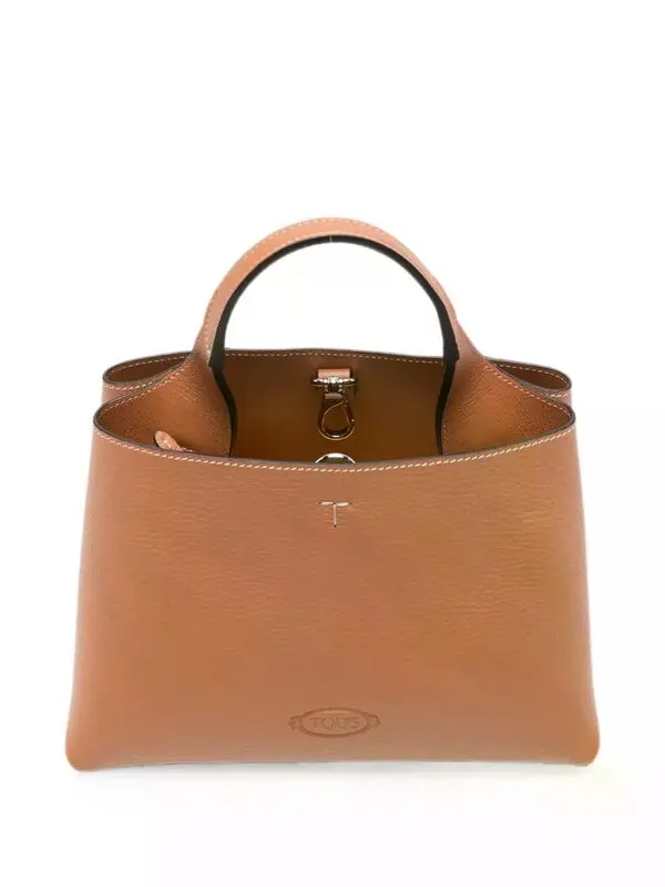 TOD'S Grained Leather Tote Bag With T-logo