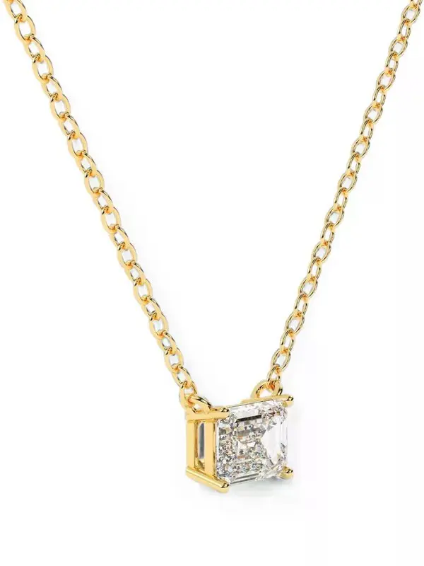 Diamond Essentials 14k Yellow Emerald-cut Diamond Solitaire Pendant Necklace