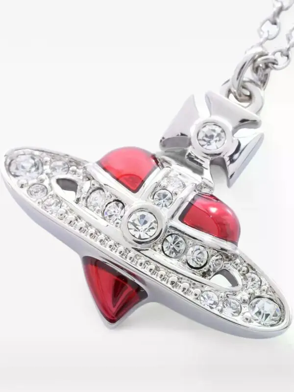 VIVIENNE WESTWOOD 2020s Diamante Heart Orb Necklace - Silver