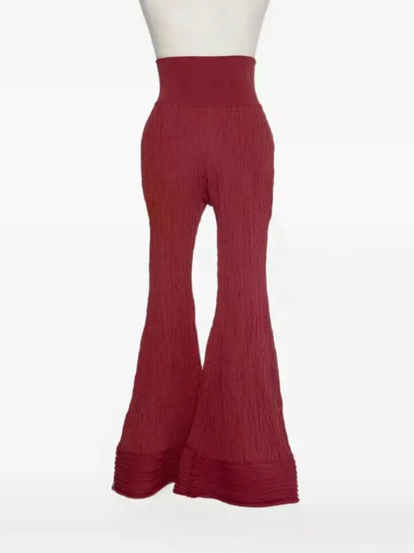 MULLER OF YOSHIOKUBO Textured-knit Flared Trousers - Red