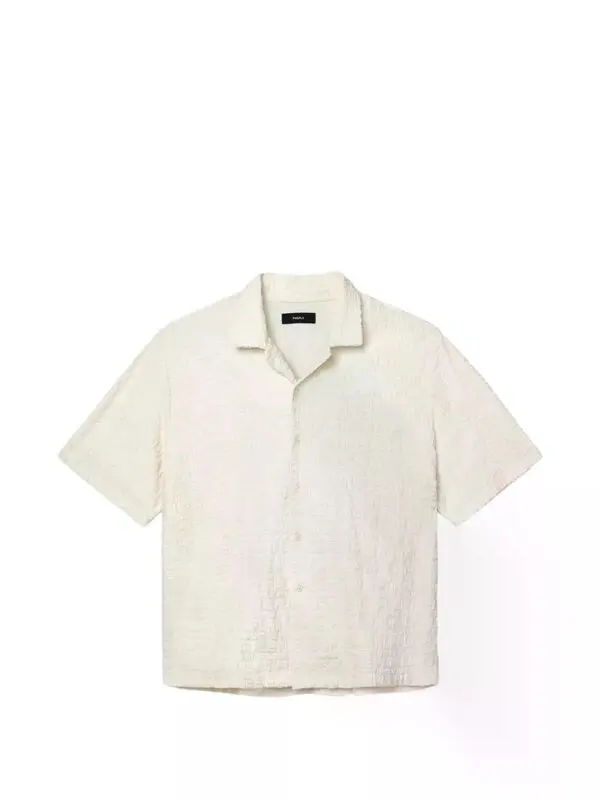PURPLE BRAND Jacquard-logo Terry-towel Shirt - Neutrals