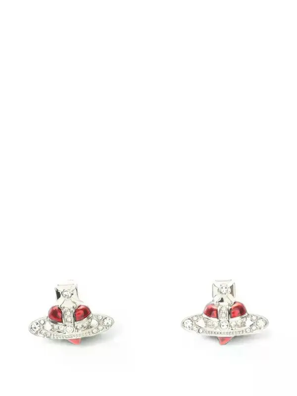 VIVIENNE WESTWOOD 2020s Diamante Heart Orb Earrings - Silver