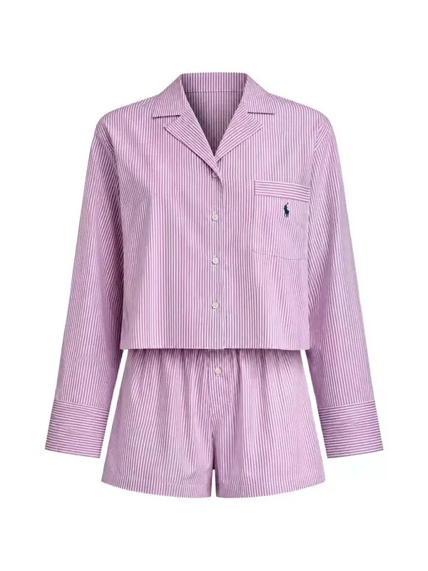Polo Ralph Lauren Striped Cropped Pajamas - Purple