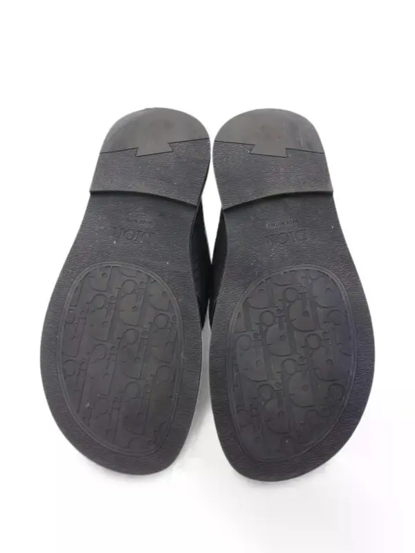 Dior 2000s Alias Oblique Leather Sandals - Black