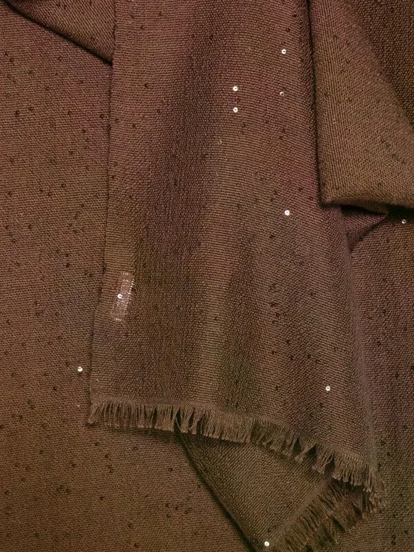 Brunello Cucinelli Sequin-embellished Frayed Scarf