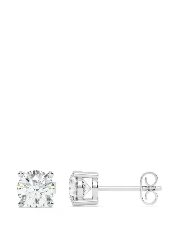 Diamond Essentials 14k White Gold Round-cut Diamond Stud Earrings