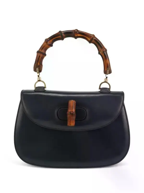 Gucci 1990s Bamboo Top-handle Shoulder Bag - Blue