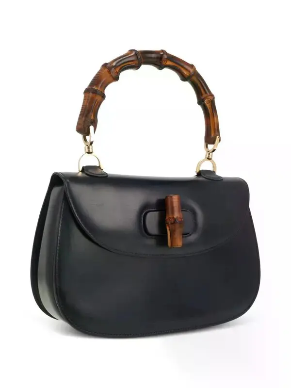 Gucci 1990s Bamboo Top-handle Shoulder Bag - Blue