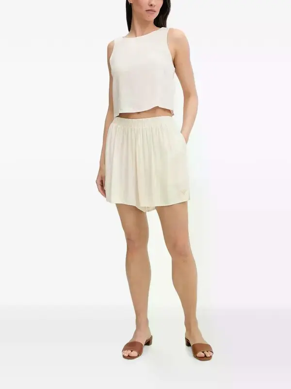 Guess Logo-patch Elasticated-waist Shorts - Neutrals