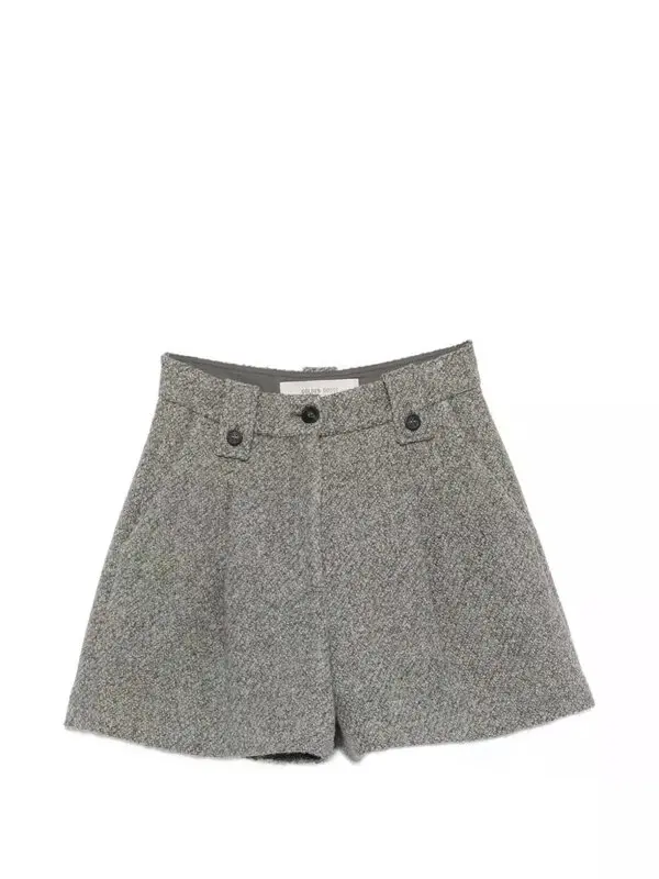 GOLDEN GOOSE Tweed-effect Pleated Shorts - Grey
