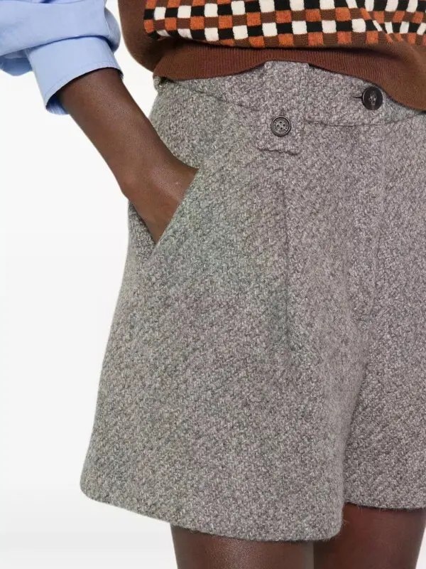 GOLDEN GOOSE Tweed-effect Pleated Shorts