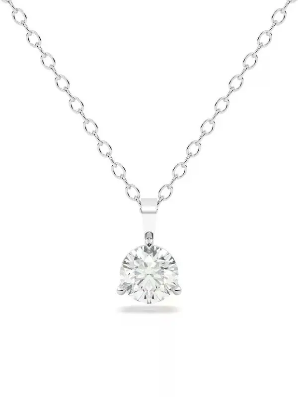 DIAMOND ESSENTIALS Diamond Solitaire Pendant Necklace - Silver