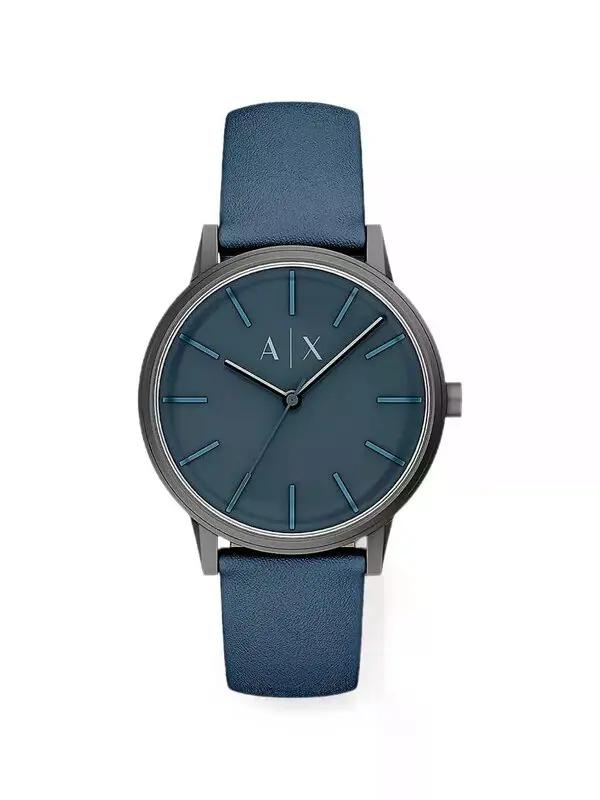 Armani Exchange Cayde Leather-strap 42mm Watch - Blue