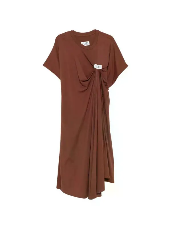 MAISON MARGIELA Logo-patch Midi Dress - Brown