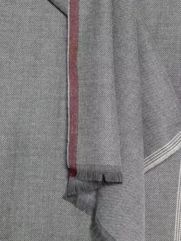Brunello Cucinelli Herringbone-weave Frayed Scarf