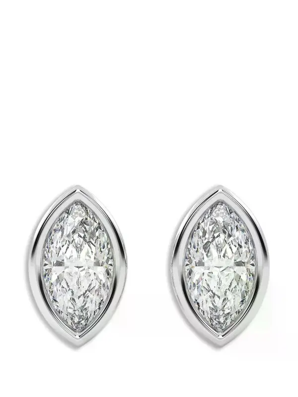 Diamond Essentials Diamond Solitaire Stud Earrings In 14k White Gold - Silver