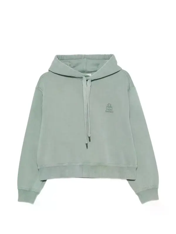 MARANT ETOILE Salmy Embroidered Drawstring Hoodie - Green