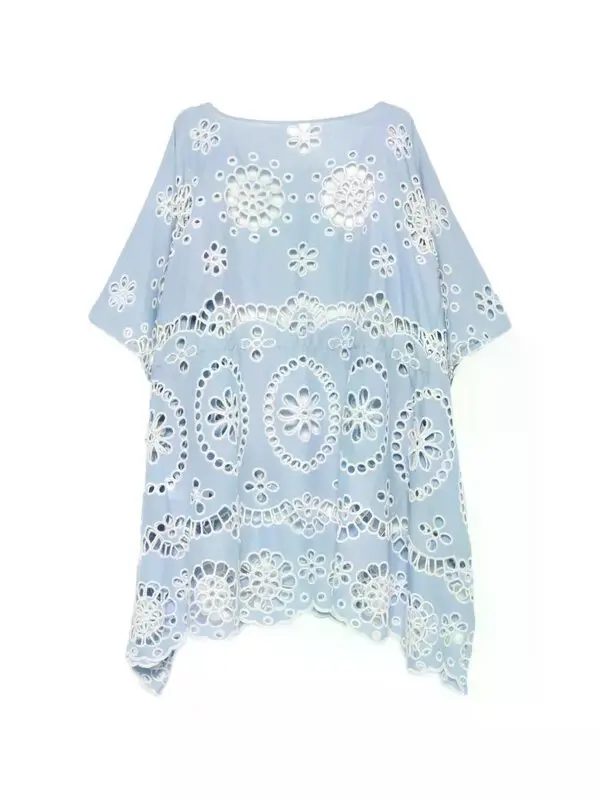 MC2 SAINT BARTH Broderie Anglaise Kaftan - Blue