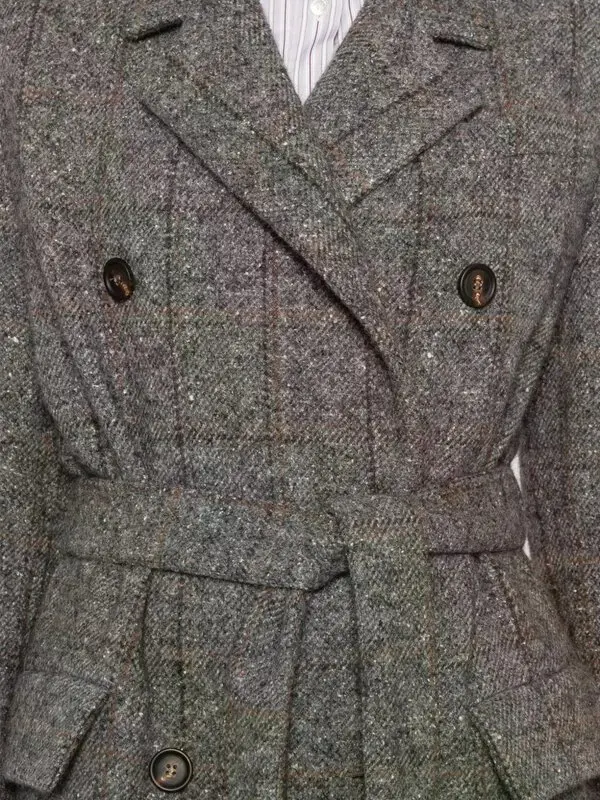 Brunello Cucinelli Checked Double-breasted Coat