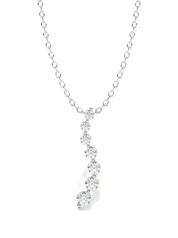 DIAMOND ESSENTIALS White Gold Diamond Necklace - Silver