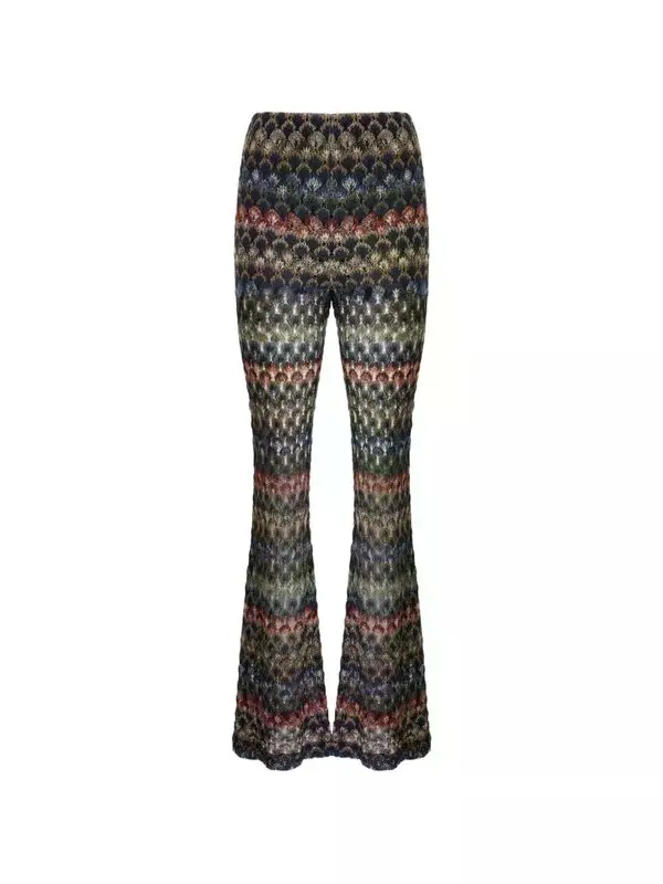Missoni Geometric Pattern Knit Trousers - Blue