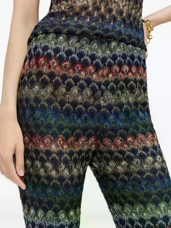 Missoni Geometric Pattern Knit Trousers - Blue