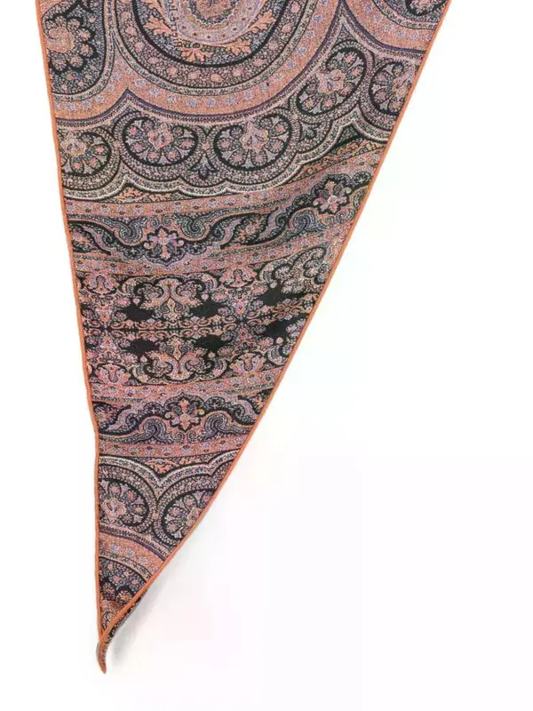 PIERRE-LOUIS MASCIA Paisley-print Triangular Scarf - Grey
