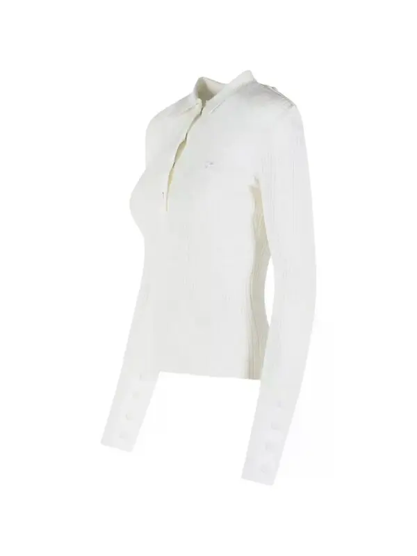 COURREGES Ribbed-knit Polo Shirt