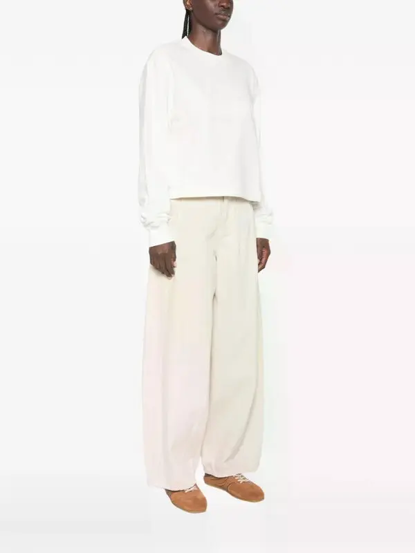 Casablanca Logo-embroidered Crew-neck Sweater - Neutrals