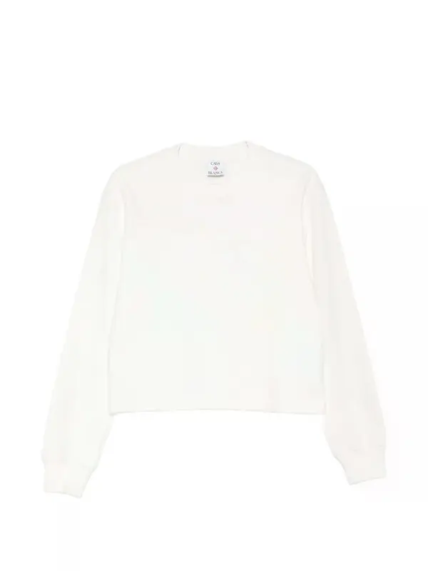 Casablanca Logo-embroidered Crew-neck Sweater - Neutrals