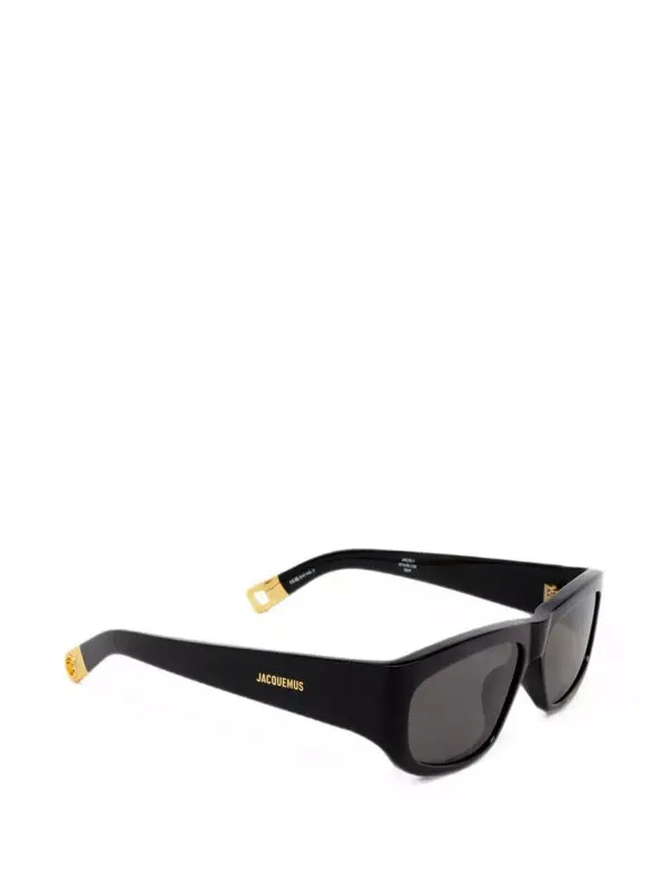 Jacquemus Pilota Rectangle Frame Sunglasses - Black