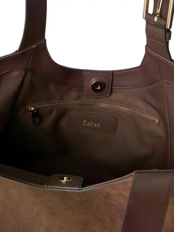 Furla Suede-panel Leather Tote Bag M
