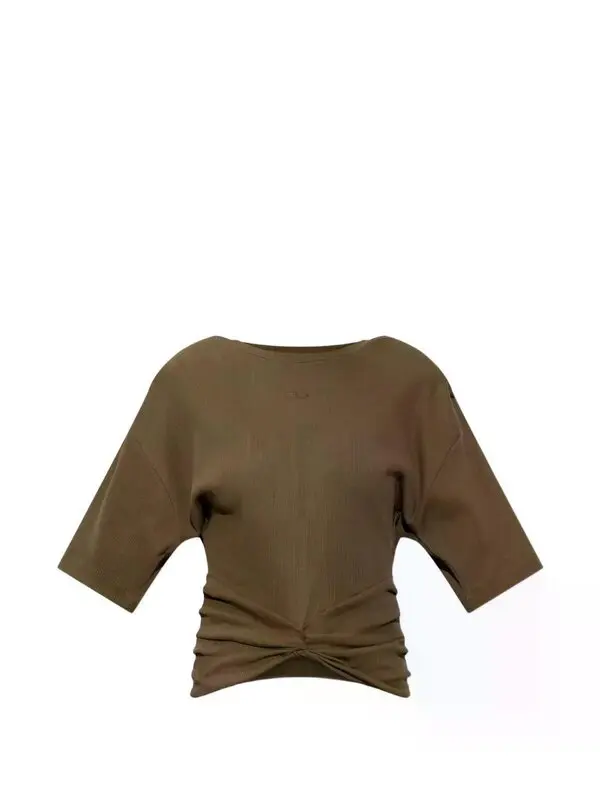 GESTUZ Twist Detail T-shirt - Green