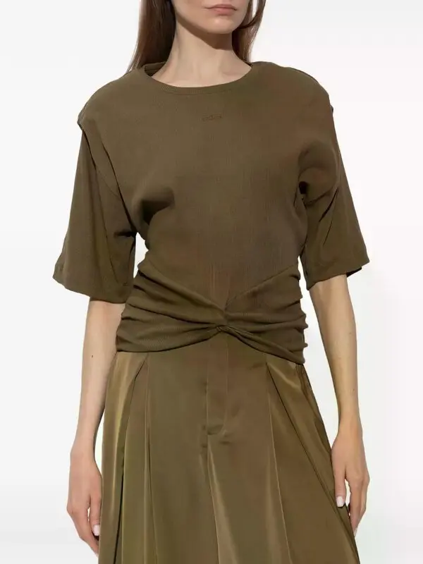 GESTUZ Twist Detail T-shirt - Green