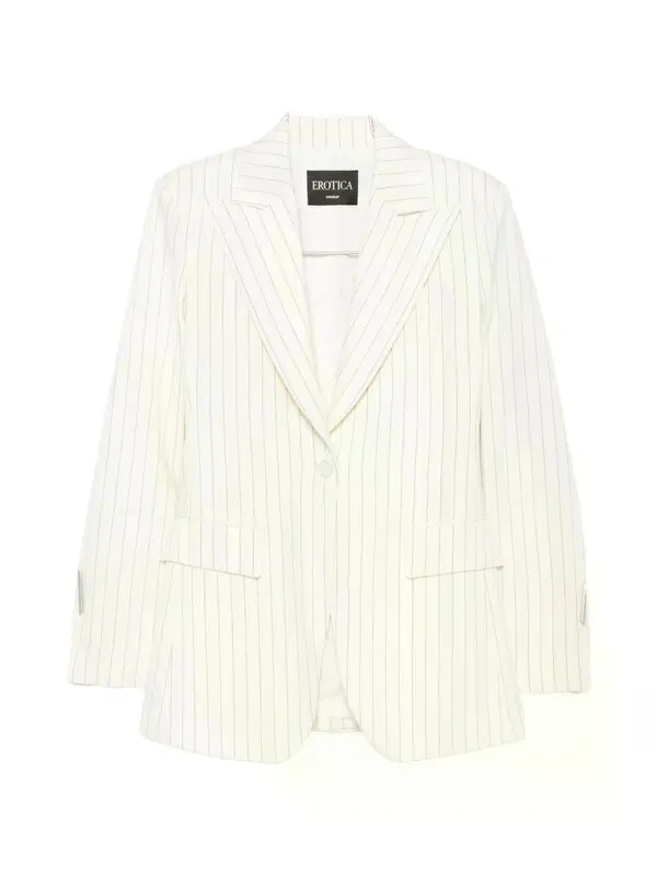 DONDUP Pinstripe-pattern Peaked-lapel Blazer - Neutrals