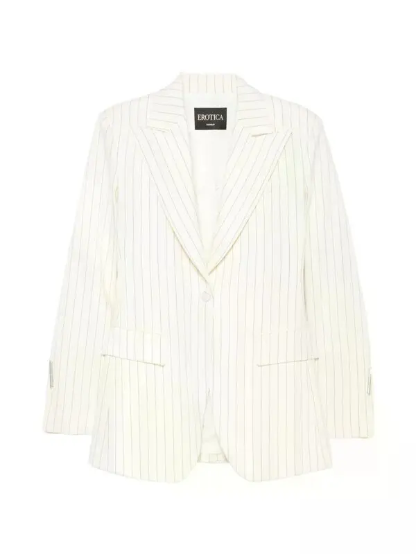 DONDUP Pinstripe Peak Lapel Blazer - Neutrals