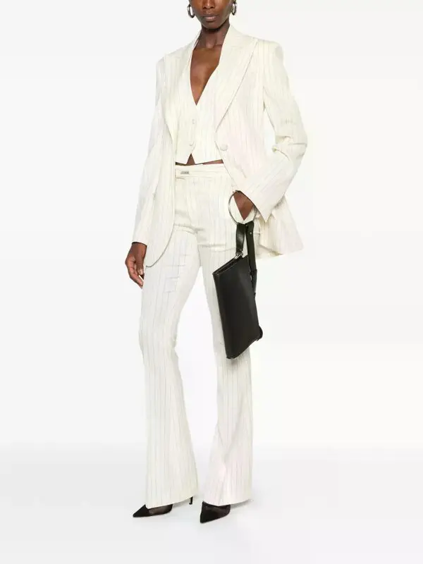DONDUP Pinstripe Peak Lapel Blazer